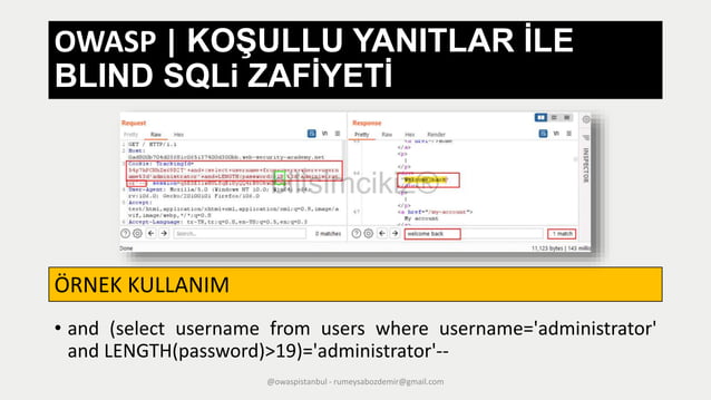 Burp Suite SQL Injection Attack | OWASP Istanbul | PPT