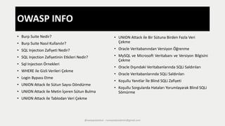 Burp Suite SQL Injection Attack | OWASP Istanbul | PPT