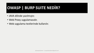 Burp Suite SQL Injection Attack | OWASP Istanbul | PPT