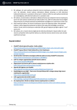 OWASP Top 10 for Large Language Models (Türkçe Çeviri) | PDF