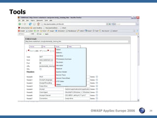 OWASP WebGoat and PANTERA Web Assessment Studio Project. | PPT