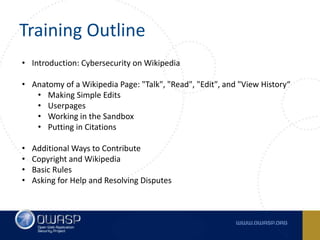 OWASP Wikipedia Training Presentation | PPT