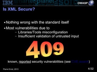 XML Attack Surface - Pierre Ernst (OWASP Ottawa) | PPT