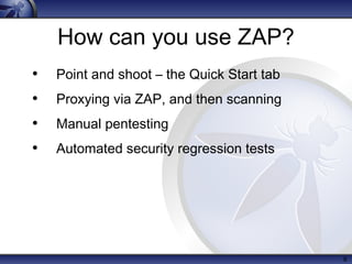 OWASP 2013 AppSec EU Hamburg - ZAP Innovations | ODP