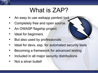 Zed Attack Proxy (ZAP) Quick Intro - TdT@Cluj #20 | PPT