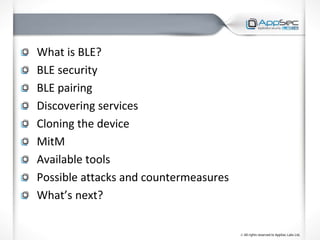 R U aBLE? BLE Application Hacking | PPT