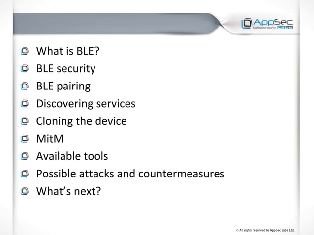 R U aBLE? BLE Application Hacking | PPT