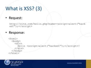 Owasp Top 10 A3: Cross Site Scripting (XSS) | PPTX