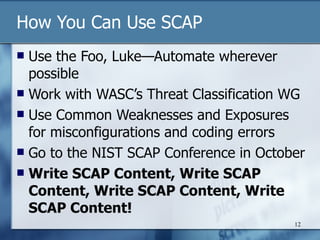 Security Content Automation Protocol and Web Application Security | PPT