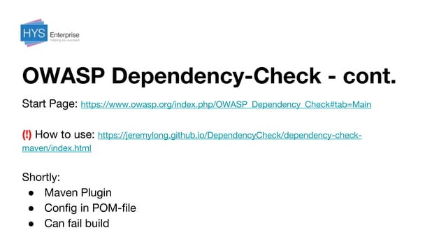 Owasp dependency checker | PPT
