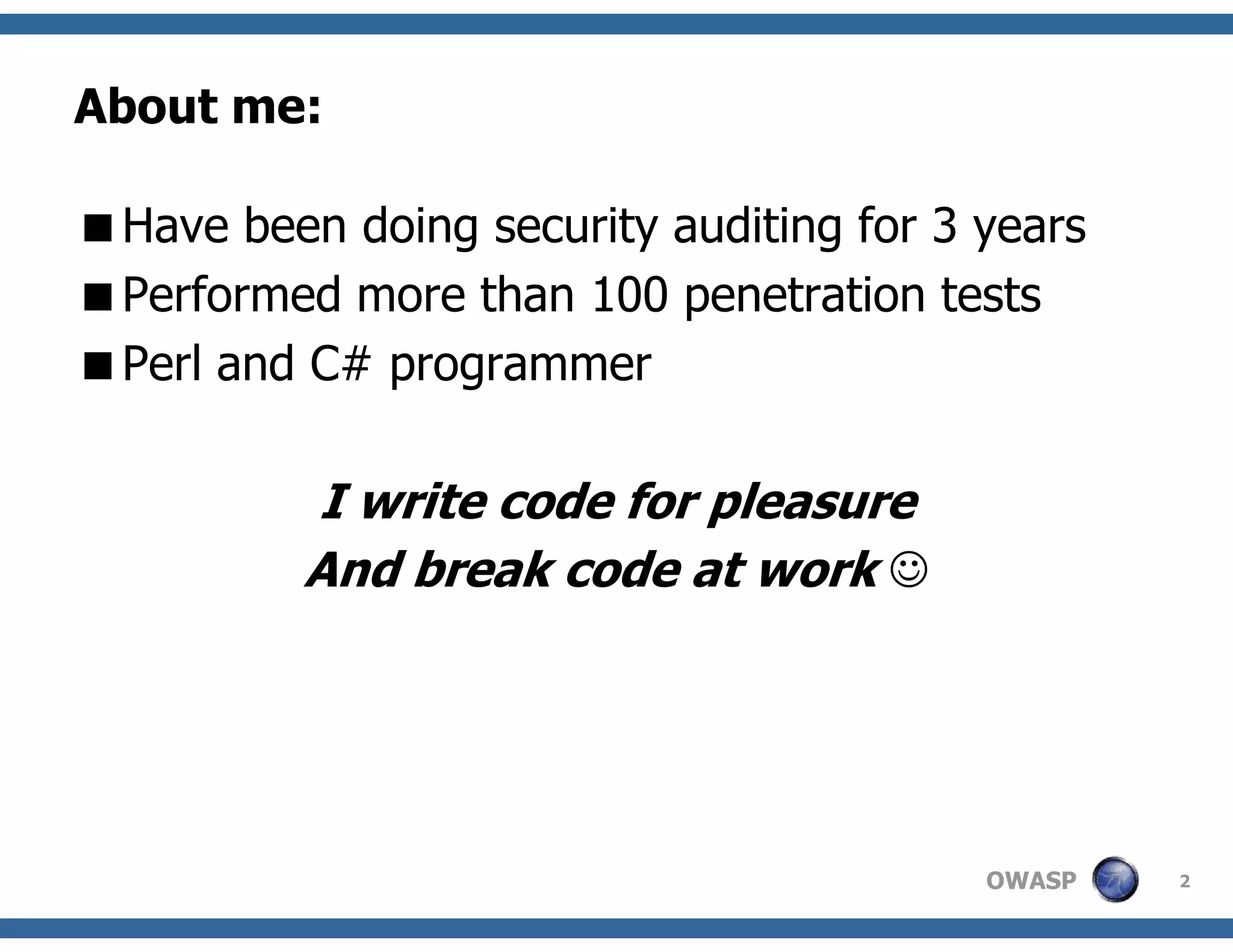 Understanding ESAPI, OWASP Delhi | PDF