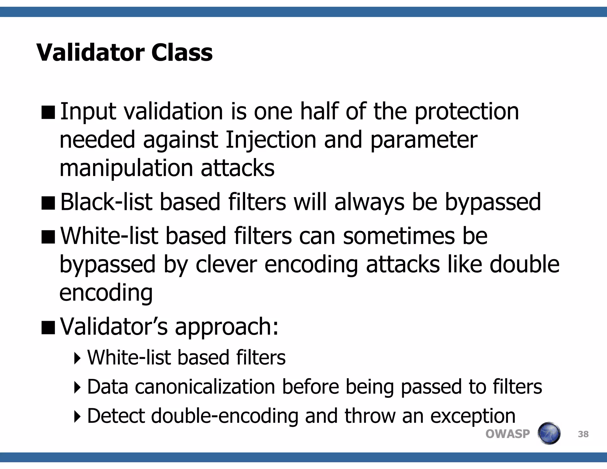 Understanding ESAPI, OWASP Delhi | PDF