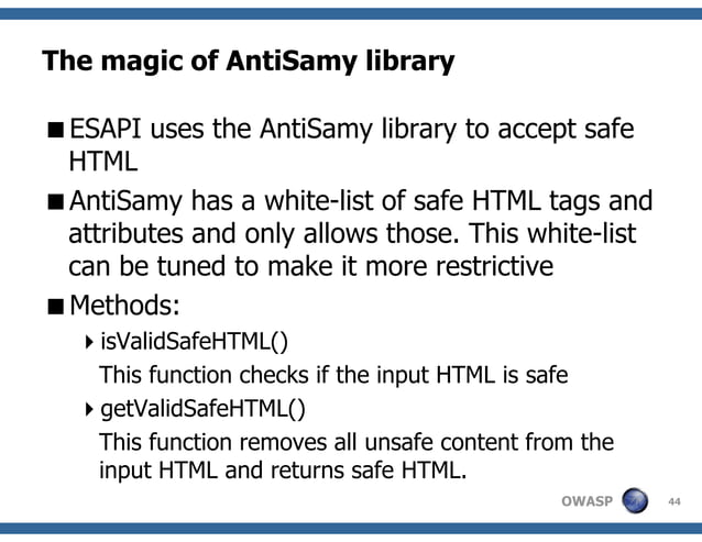 Understanding ESAPI, OWASP Delhi | PDF