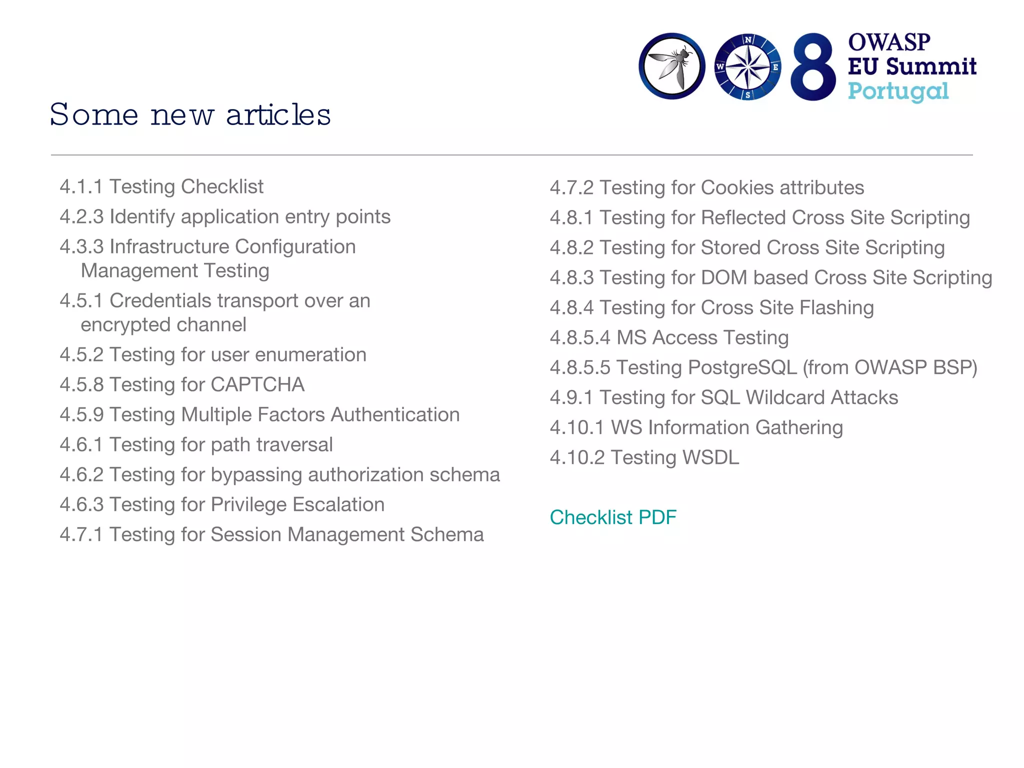 Owasp Testing Guide V3 Ppt