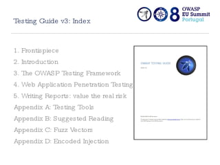 OWASP Testing Guide v3 | PPT