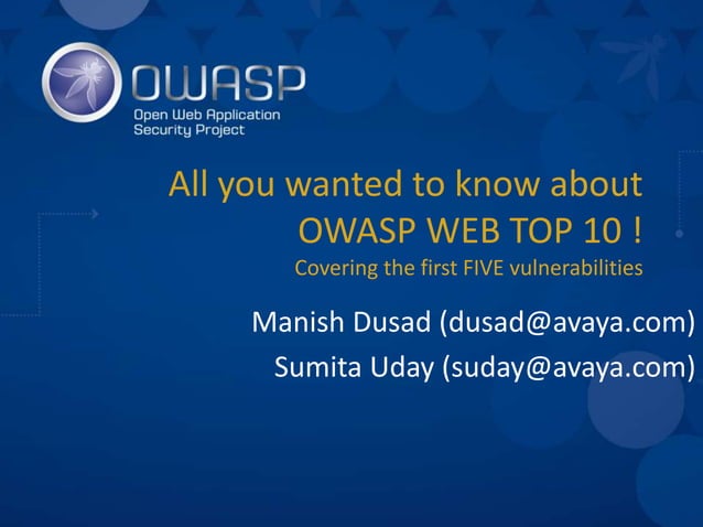 Owasp first5 presentation | PPT