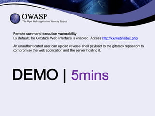 GitStack 0day . Remote code execution - Adam Nurudini | PPT
