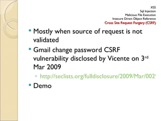 Owasp Hacker Secrets Barcamp | PPT