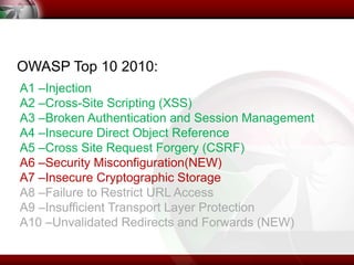 OWASP Khartoum - Top 10 A5 - 7th meeting - Cross Site Request Forgery ...