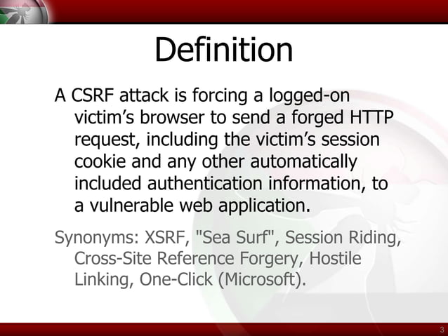 Owasp Khartoum Top 10 A5 7th Meeting Cross Site Request Forgery Pptx