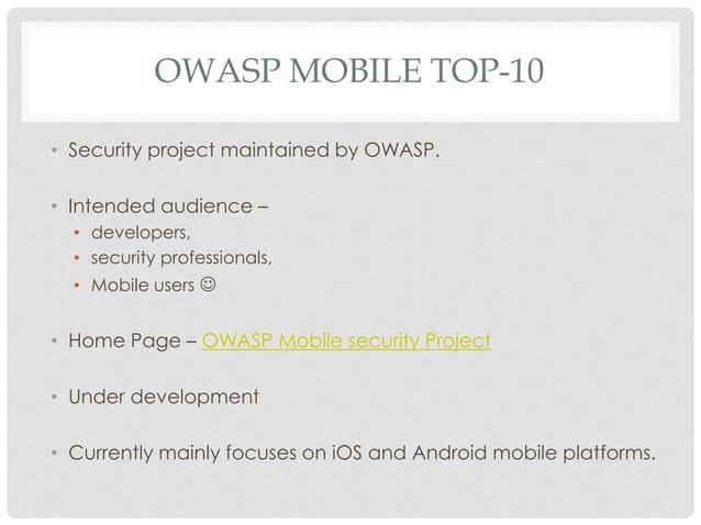 Owasp Mobile Top 10 – 2014 | PDF | Computer Software and Applications ...