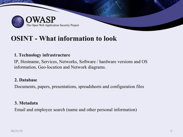 Owasp osint presentation - by adam nurudini | PPT | Internet | Computing