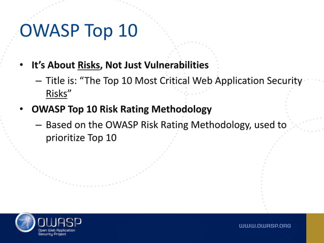 OWASP overview 2017 | PPT