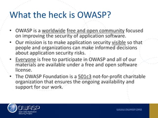 OWASP overview 2017 | PPT