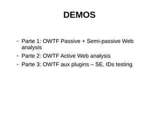 Owasp owtf the offensive (web) testing framework + ptes penetration ...