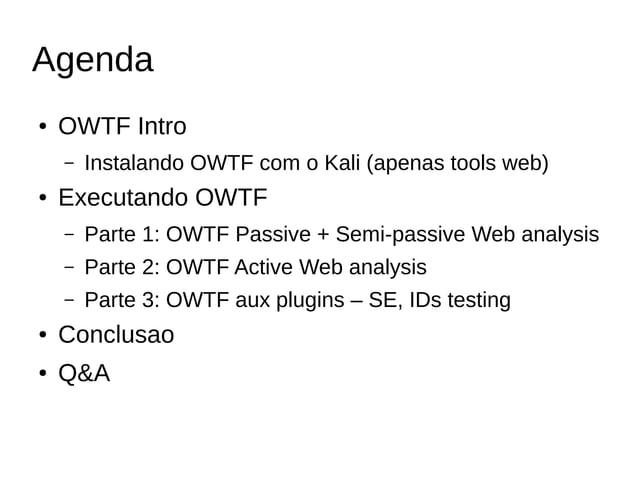 Owasp owtf the offensive (web) testing framework + ptes penetration ...