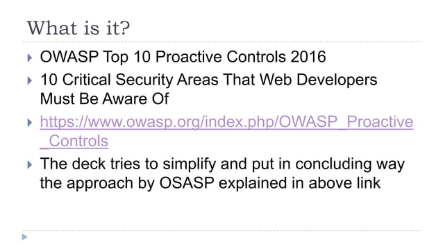 Owasp Proactive Controls For Web Developer Ppt