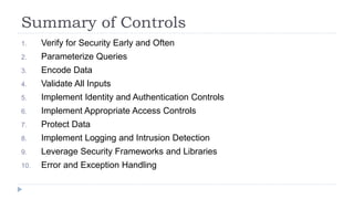 Owasp Proactive Controls for Web developer | PPT