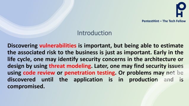 Owasp Risk Rating Methodology Pptx