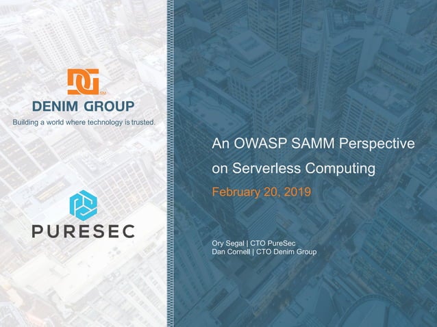 An OWASP SAMM Perspective on Serverless Computing | PPT