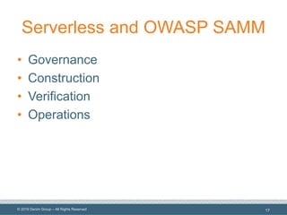 An OWASP SAMM Perspective on Serverless Computing | PPT