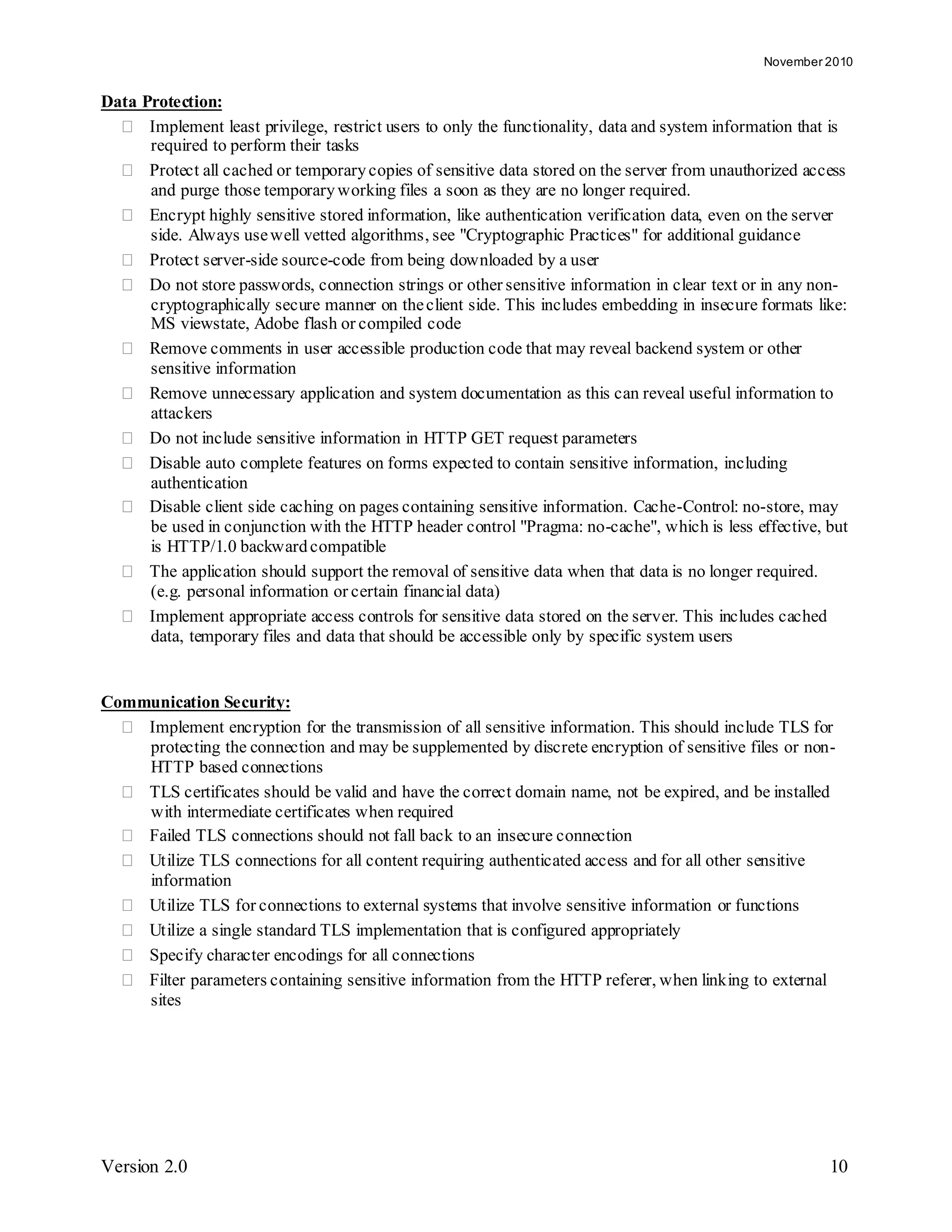 OWASP Secure Coding Quick Reference Guide | PDF