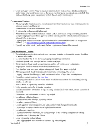 OWASP Secure Coding Quick Reference Guide | PDF