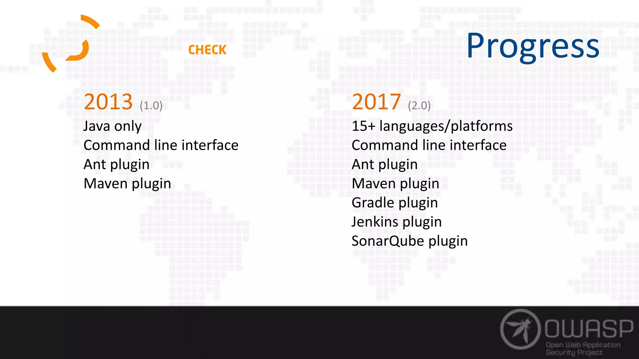 Dependency-Check Ecosystem - OWASP Summit 2017 | PPT