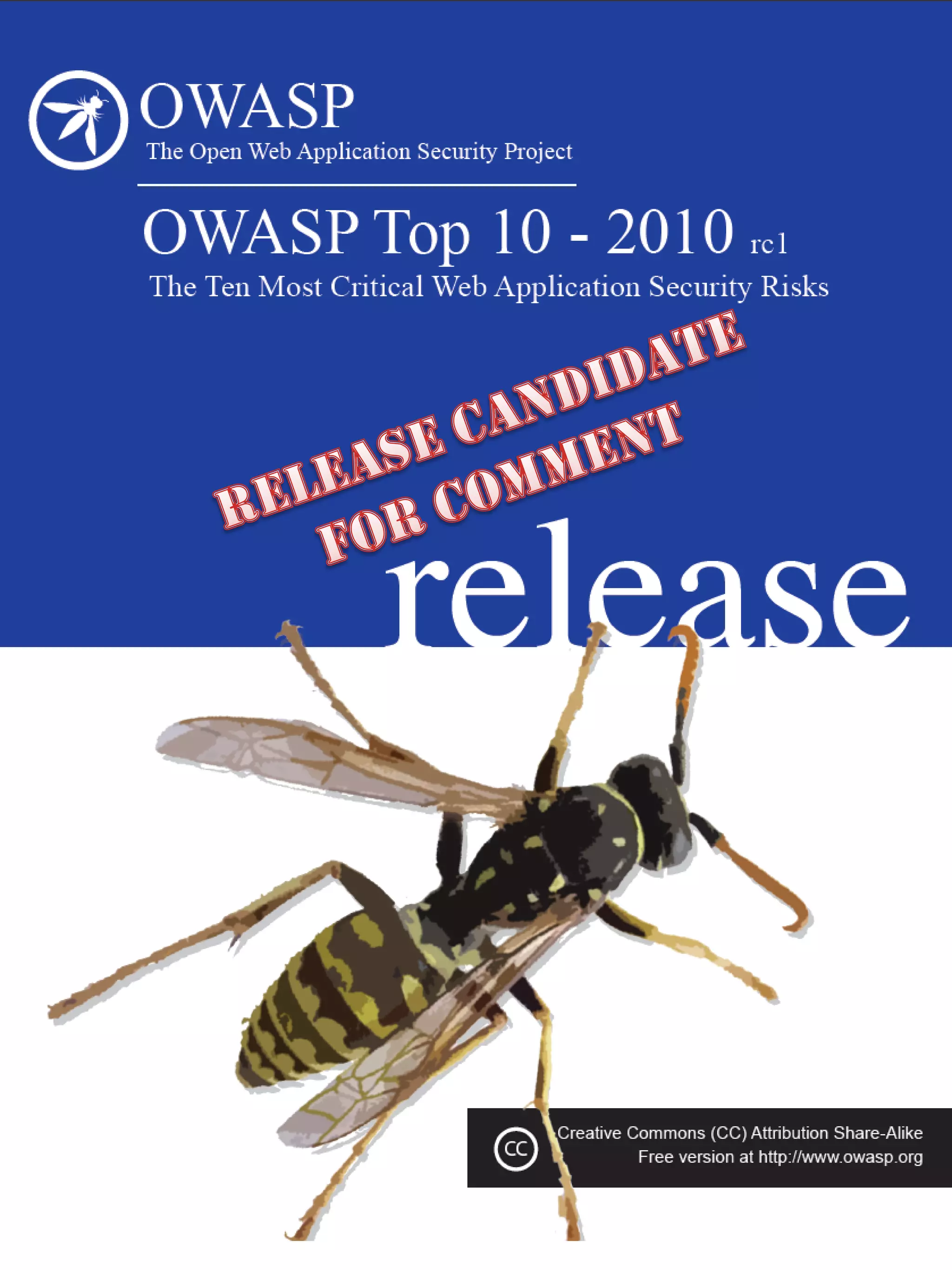 OWASP Top 10 (2010 release candidate 1) | PDF