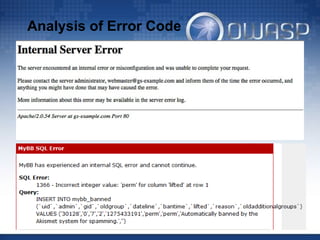 Introduction to OWASP & Web Application Security | ODP