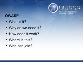 Introduction to OWASP & Web Application Security | ODP