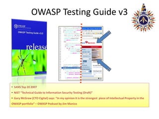 Planning the OWASP Testing Guide v4 | PPT