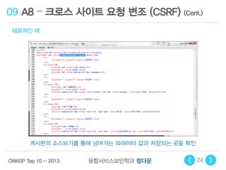 Owasp top 10 2013 - 정다운 - | PDF
