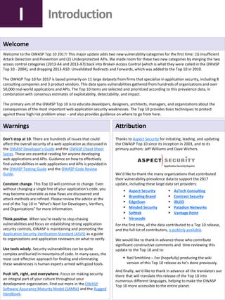 OWASP TOP TEN 2017 RC1 | PDF