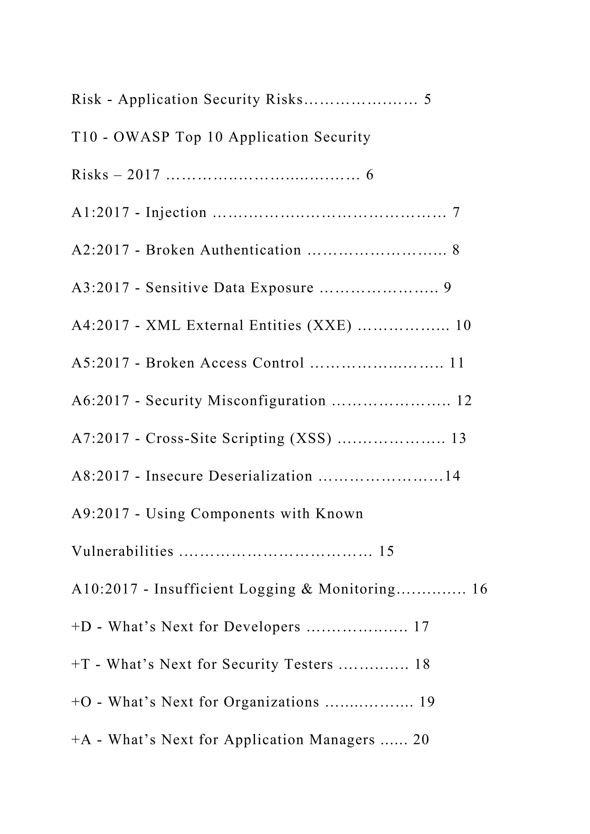 Owasp Top 10 2017the Ten Most Critical Web Application Sec Docx