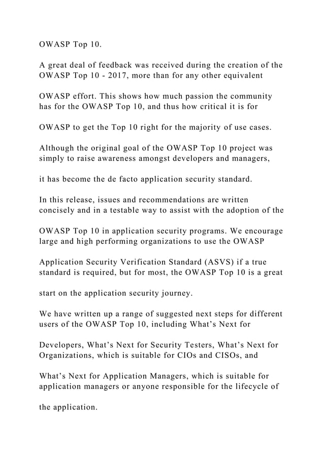 OWASP Top 10 - 2017The Ten Most Critical Web Application Sec.docx