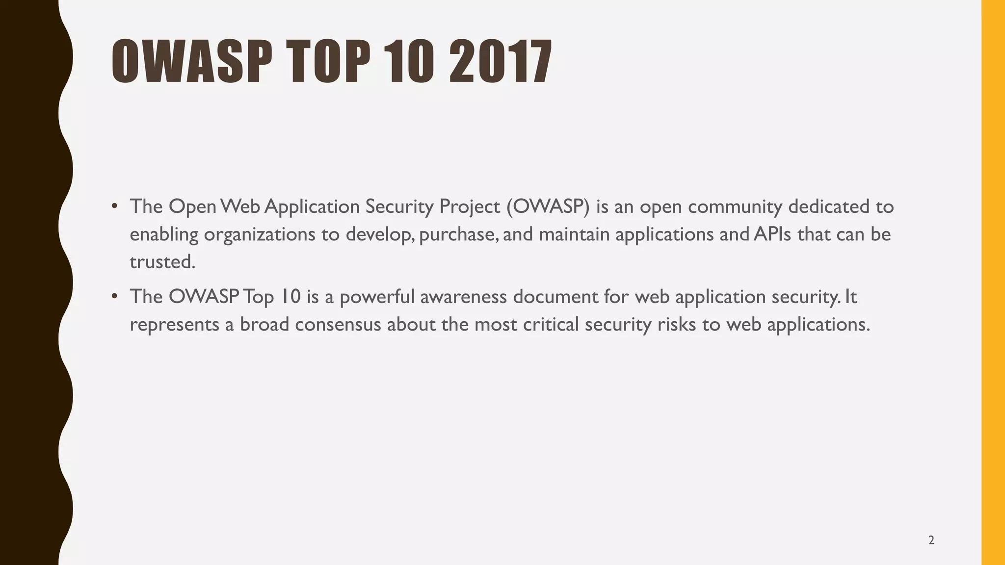 OWASP Top 10 2017 | PPT