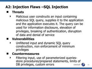 Owasp Top 10 And Security Flaw Root Causes | PPT
