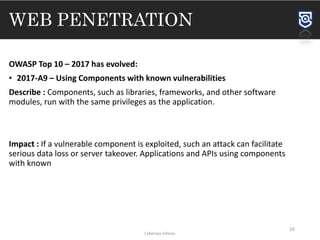 Owasp top 10 Vulnerabilities by cyberops infosec | PPT