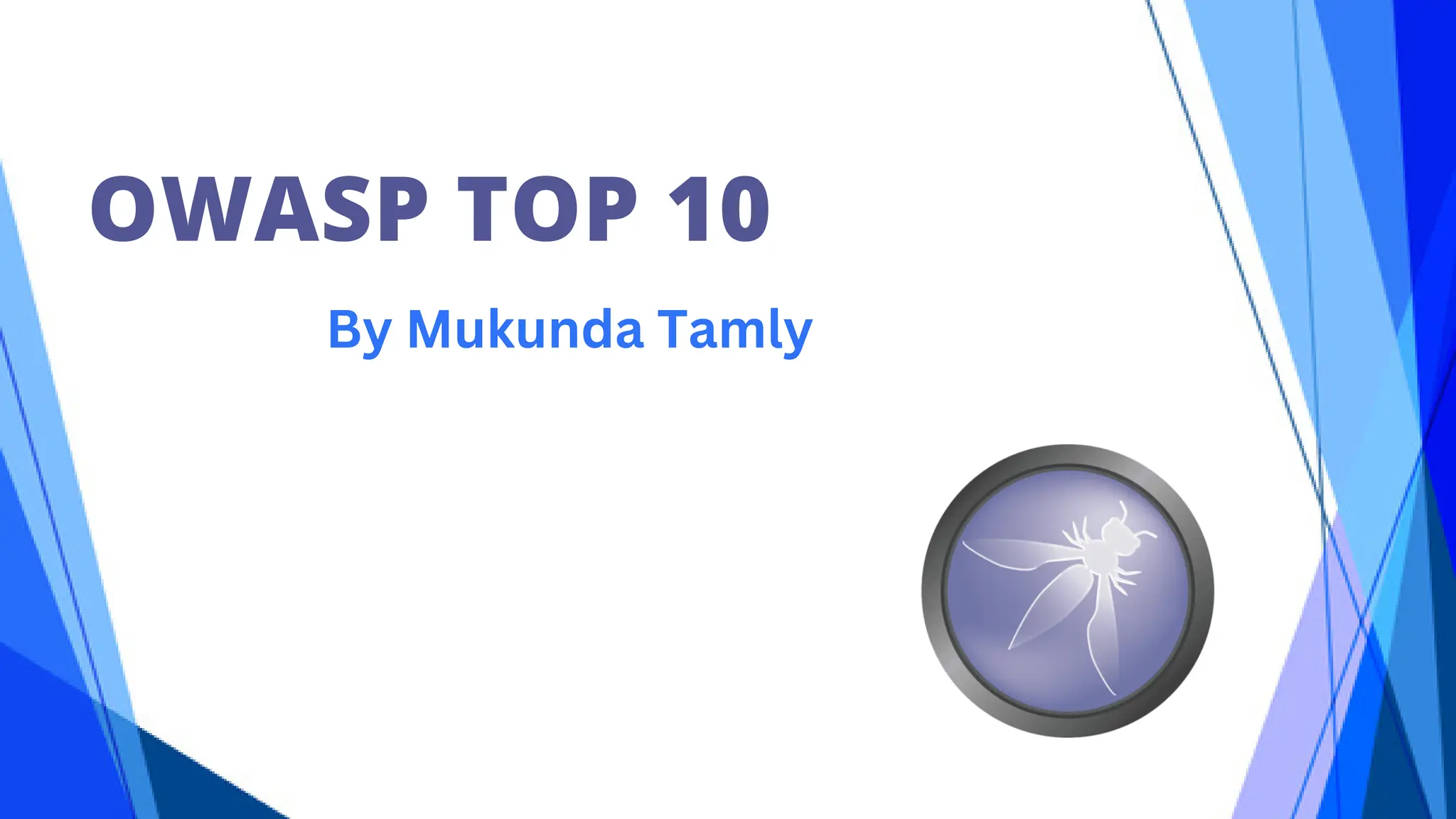 A talk on OWASP Top 10 by Mukunda Tamly | PPT